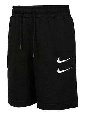 Nike Swoosh French Terry Casual Sports Shorts - Black