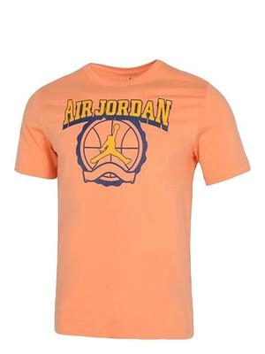 JORDAN Burst Crack Basketball Sports Short Sleeve T-shirt - Orange