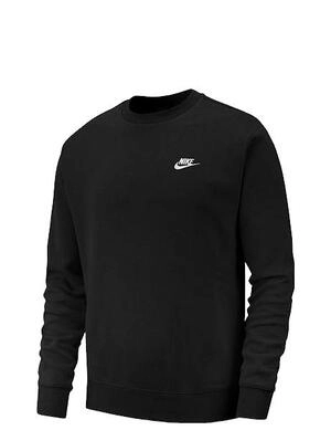 Nike Club Small Logo Long Sleeve Sweatshirt - Black