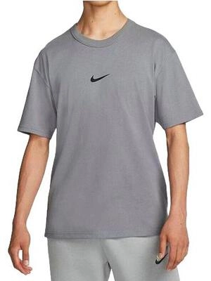 Nike Premium Essentials Alphabet Logo Printing Round Neck Short Sleeve Gray - Default Color
