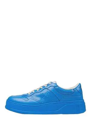 Gucci Embossed Low Top Sneakers - Bright Blue