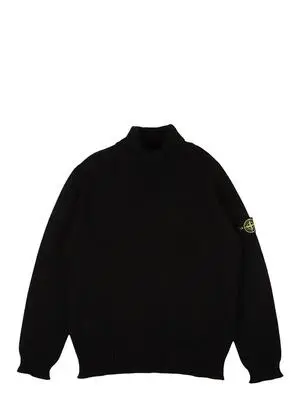 Stone Island Ribbed Turtleneck Sweater - Black
