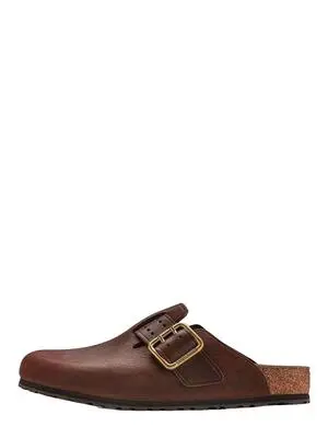 BIRKENSTOCK Boston Bold Natural Leather Clogs - Brown