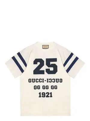 Gucci Ss21 Alphabet Pattern Loose Short Sleeve T-shirt - White