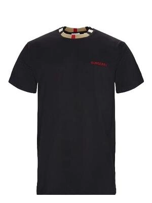 BURBERRY Burberry Detail Collar Short Sleeve Black
