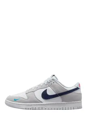 Nike Dunk Low 'mini Swoosh' Athletic Sneakers - White/grey/navy