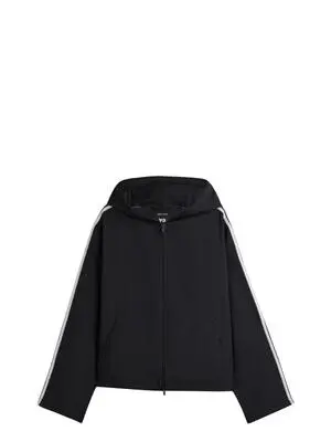 Adidas Y-3 Hooded Track Top With 3-stripes Detail - Black