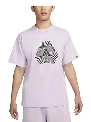 Nike Men's Nike Geometry Alphabet Logo Printing Round Neck Pullover Short Sleeve Asia Edition Purple T-shirt Multi-color
