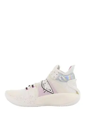 LI-NING Sonic High Top Athletic Sneakers - White/pink/silver