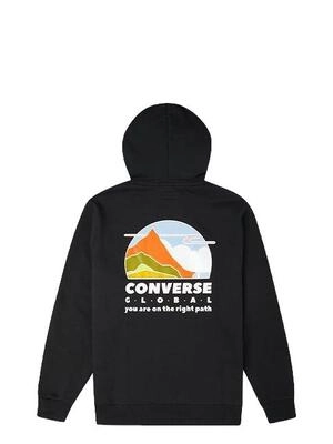 CONVERSE Graphic Print Hoodie - Black