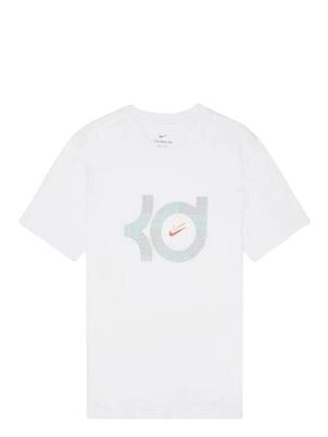 Nike Dri-fit Kd Logo Geometry Pattern Printing Solid Color Short Sleeve White - Multi-color