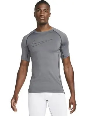 Nike Pro Dri-fit Compression Short Sleeve Top - Grey