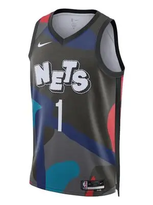 Nike X Kaws Brooklyn Nets Mikal Bridges 2023/24 City Edition Nba Swingman Jersey - Black