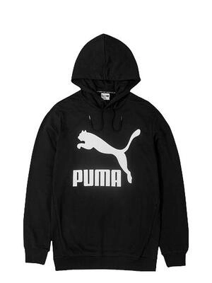 PUMA Large Logo Drawstring Hoodie - Black