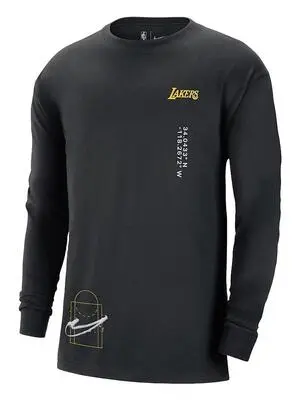 Nike X Nba Los Angeles Lakers Max90 Long Sleeve T-shirt - Black