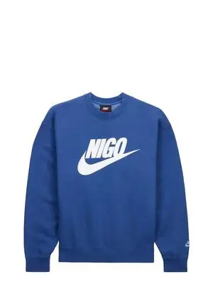 Nike X Nigo Fleece Sweatshirt 'blue White - Blue/white