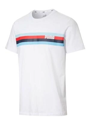 PUMA Stripe Printing Short Sleeve - White