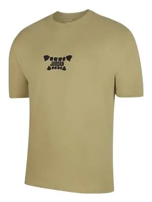 JORDAN Logo Alphabet Printing Round Neck Cotton Short Sleeve Green T-shirt - Multi-color