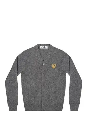 Play Comme Des Garcon Gold Emblem Knit Cardigan - Grey