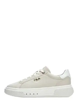 FILA Blocks Leather Lace-up Low Top Sneakers - Beige