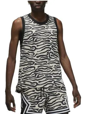 JORDAN Irregular Texture Alphabet Printing Mesh Vest - Multi-color