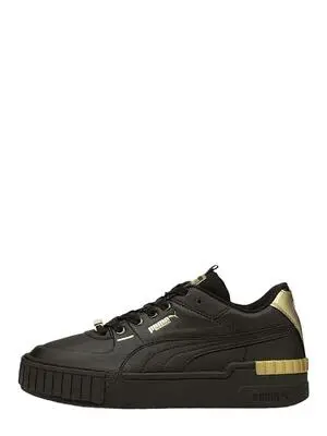PUMA Cali Sport Metallic Leather Lace-up Sneakers - Black
