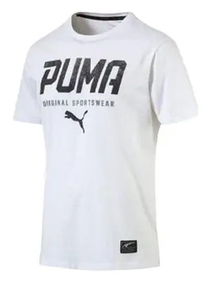 PUMA Style Printing Round Neck Short Sleeve - White