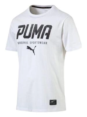 PUMA Style Printing Round Neck Short Sleeve - White