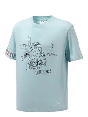 PUMA X Michael Lau Graphic Short T-shirt 'blue Black - Blue/black