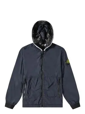 Stone Island Nylon-tc Hooded Jacket - Navy