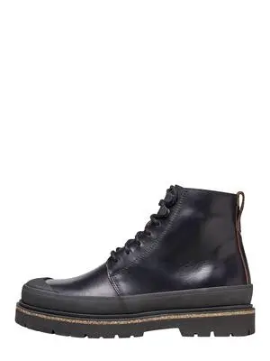 BIRKENSTOCK Prescott Waxy Leather Lace-up Boots - Black