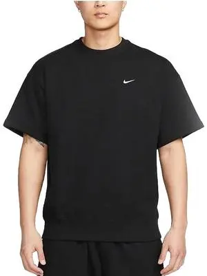 Nike Nike Solo Swoosh Short Sleeve French Terry Top Asia Sizing 'black' Black/multi-color