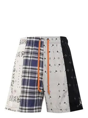 JORDAN Ss22 Patchwork Plaid Casual Sports Shorts - Default Color