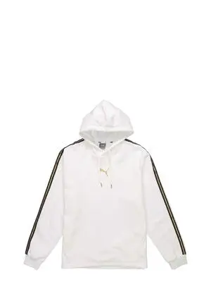 PUMA Bronzing Printing Fleece Lined Hooded Knit - White