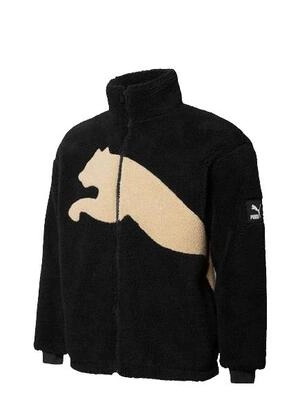PUMA Sherpa Jacket With Contrasting Logo - Black