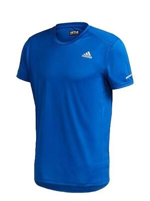 Adidas Logo Printed Short Sleeve Running T-shirt - Blue