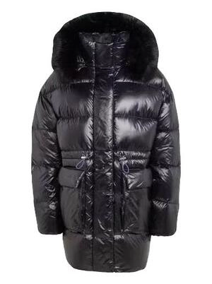 Adidas Originals Puffed Long Fur Jacket - Black