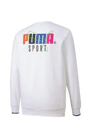 PUMA Crewneck Long Sleeve Pullover - White