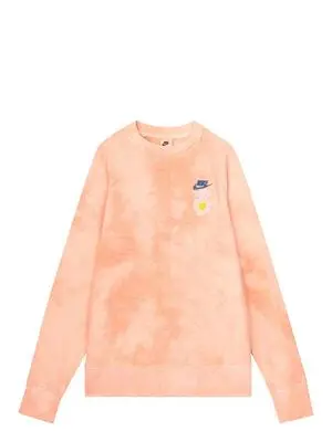 Nike Casual Sports Tie Dye Daisy Embroidered Round Neck Red - Default Color