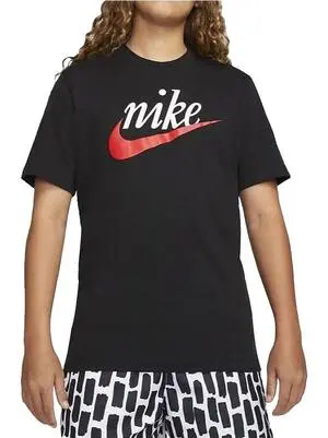 Nike T-shirt 'black Red - Black/multi-color