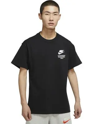Nike Alphabet Logo Printing Round Neck Short Sleeve Black - Multi-color