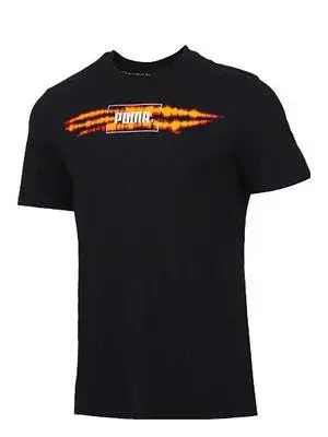 PUMA Printed Sports Short Sleeve Tee - Black