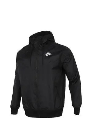 Nike Embroidered Logo Sports Woven Hooded Jacket - Black