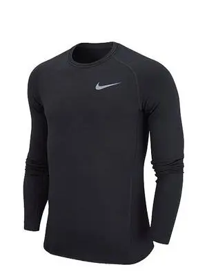 Nike Round Neck Knit Long Sleeve T-shirt - Black