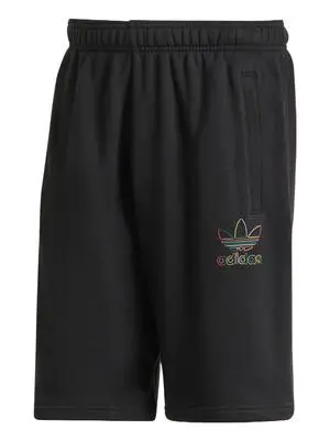 Adidas Originals Straight Sports Shorts With Cartoon Graphic - Multi-color