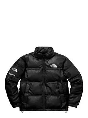 Supreme Fw17 X The North Face Leather Nuptse Jacket - Black