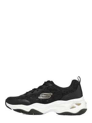 Sketchers D'lites 4.0 Lace Up Sneakers - Black/white
