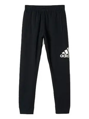 Adidas Logo Training Fleece Lined Stay Warm Sports Knit Long Pants - Black