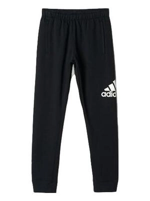 Adidas Logo Training Fleece Lined Stay Warm Sports Knit Long Pants - Black