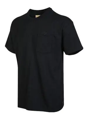 Nike Solid Color Pocket Round Neck Loose Short Sleeve Black T-shirt - Default Color
